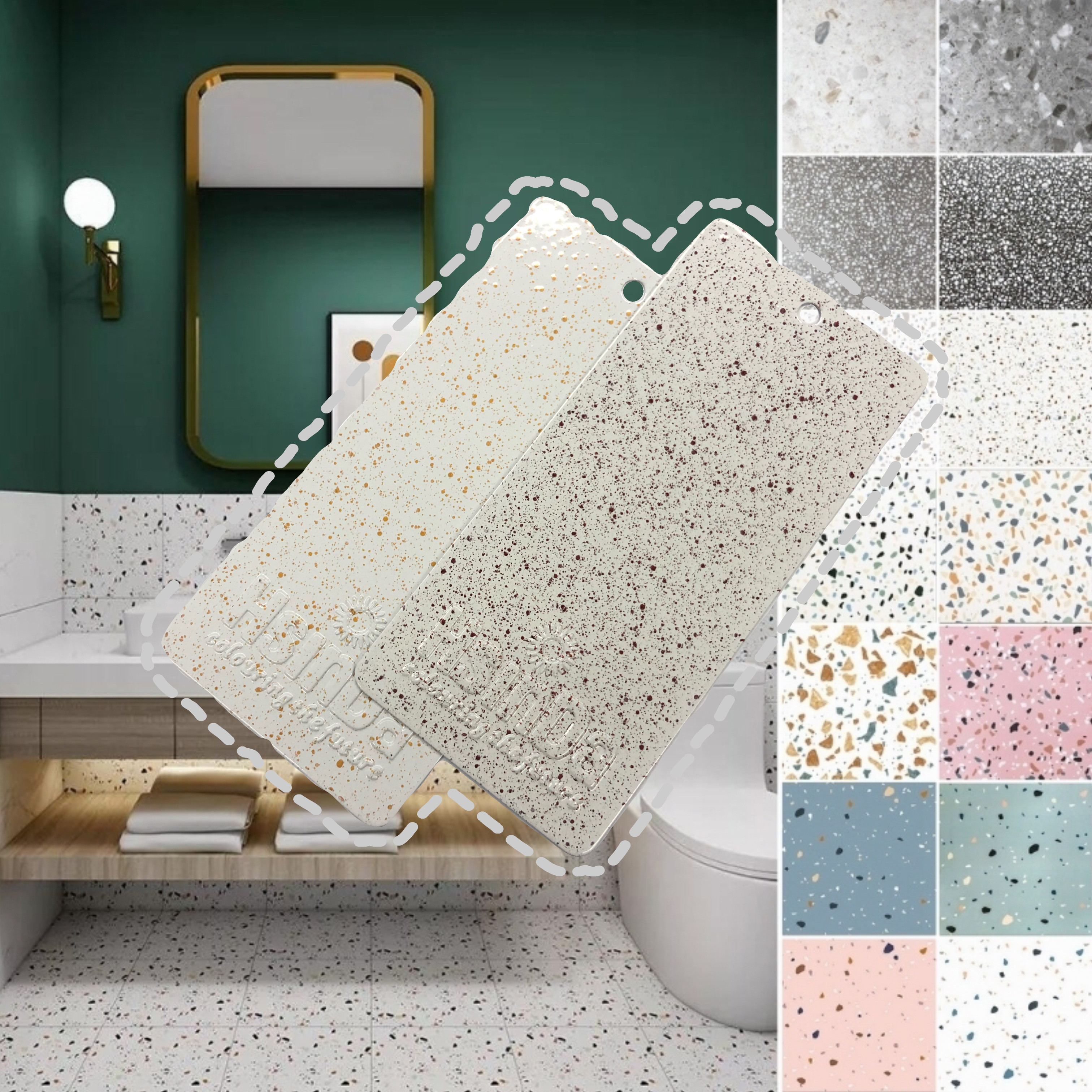 Granit Marmer Batu Tekstur Meteorite Spotted Effect Finishing Powder ...